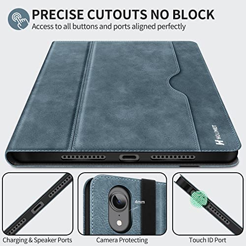 iPad Mini 6th Generation Case 2021 with Pencil Holder Front Pocket Strap Soft Back Smart Cover for iPad Mini 6 PU Leather Folio Stand, Supports Pencil 2 Charging, Auto Sleep/Wake