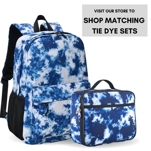 Fenrici Tie Dye Backpack for Boys, Kid's Backpack for Boys, Girls, School Bookbag with Padded Laptop Compartment, Blue, Tie Dye, 17 Inch