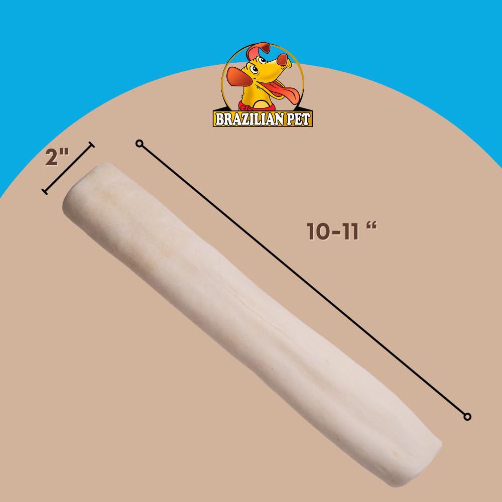 Brazilian Pet All Natural Treats Rawhide Retriever Beefhide Rolls Dog Chews Bones 10-11" - Single Ingredient - Long Lasting Chew (10-11" 10 Count)
