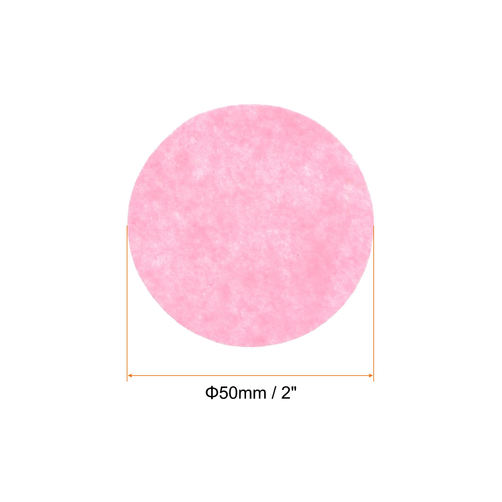 HARFINGTON 300pcs Round Felt Circles, 50mm 2" Pre Cut Felt Craft Pads Non-Woven Mini Felt Fabric Circles for DIY Sewing Handcraft Cut Projects Craft Finishing, Pink