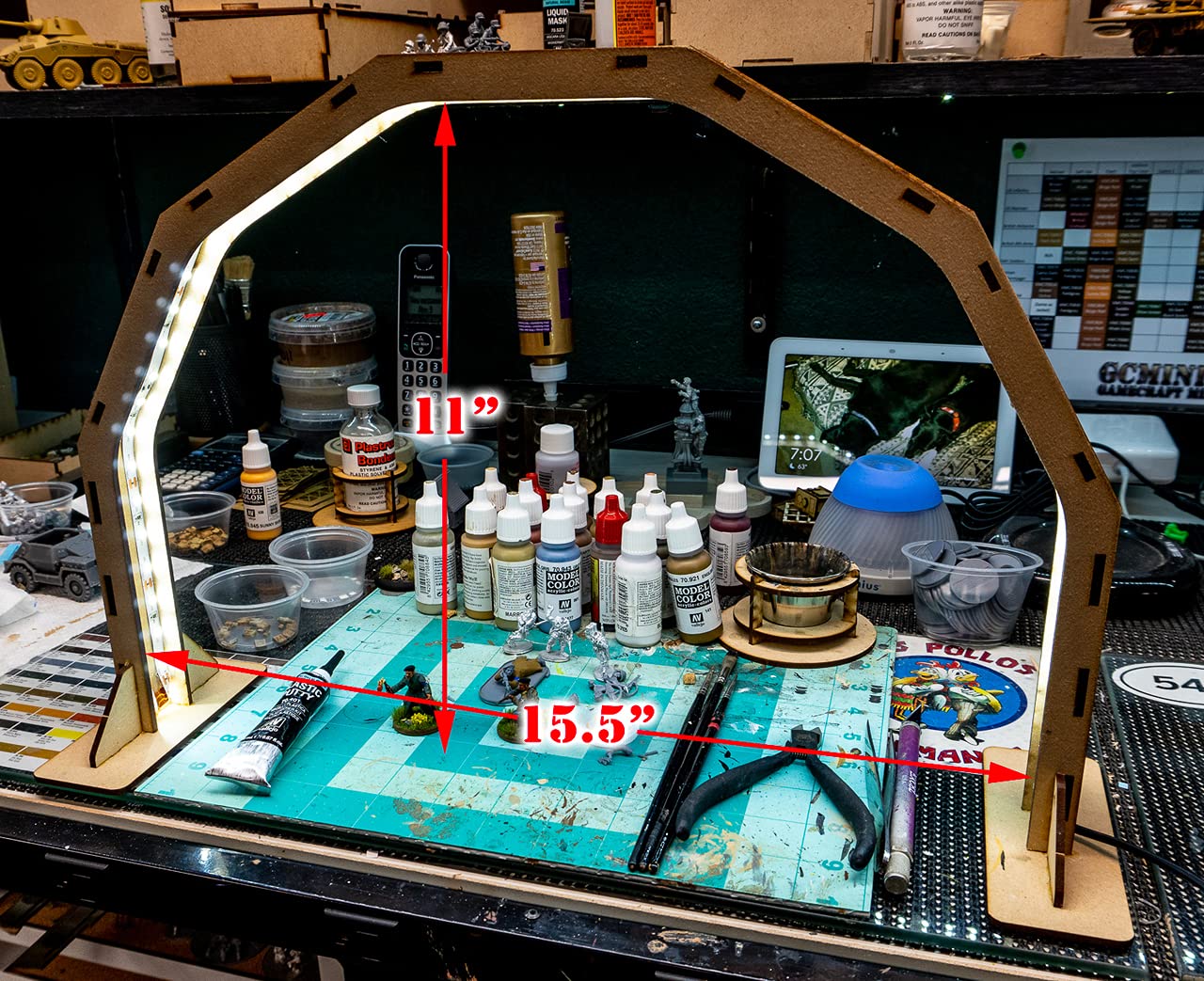 GameCraft Miniatures LED Workbench Light, Double Wide, Extra Tall