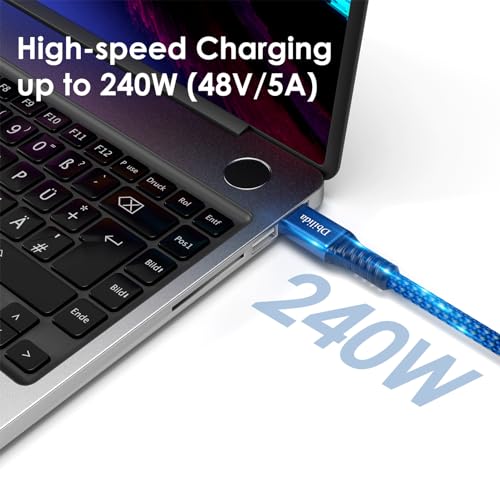 Dbilida 240W for Thunderbolt 4 Cable 6.6 ft, 40Gbps USB C Cable with PD 3.1, 8K 60Hz 4K 144Hz USB 4 Cable for iPhone 15/Plus/Pro/Pro Max, Thunderbolt 3 Cable, Hub, SSD, Docking, eGPU