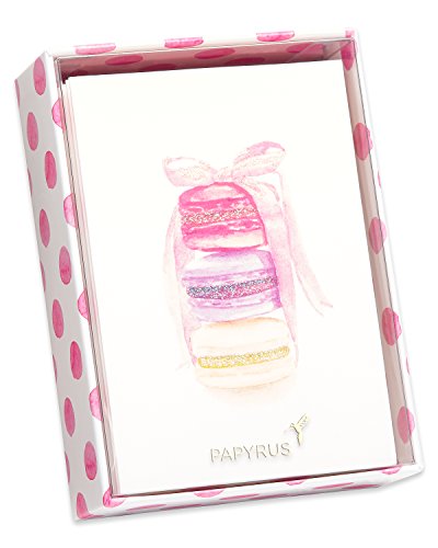Papyrus Blank Cards with Envelopes, Stack of Macarons (14-Count)