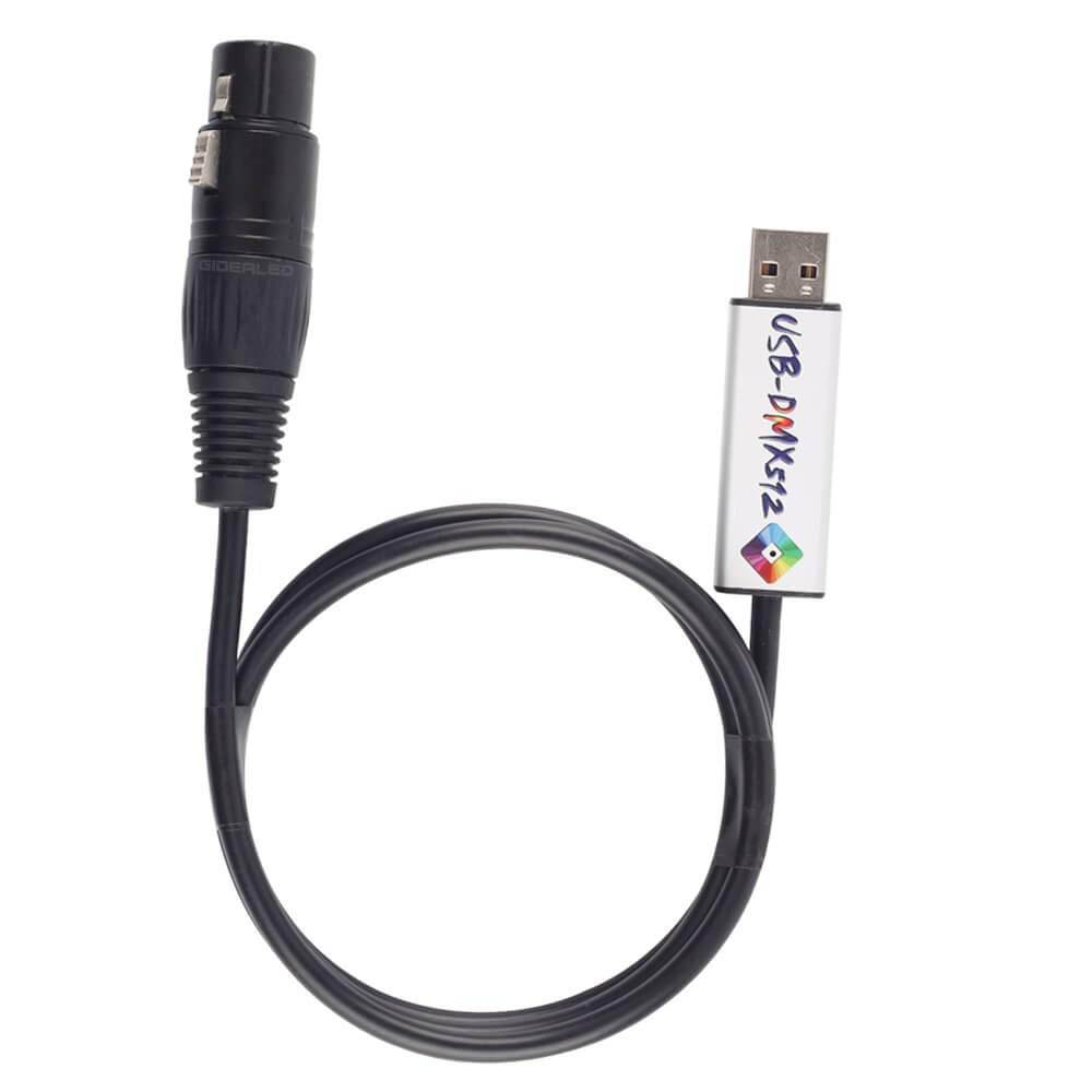 GIDERWEL USB to DMX Interface Adapter/Dongle,USB DMX512 Cable LED Controller Studio Computer PC Stage Lighting Controller Dimmer for Signal Conversion of Stage Light