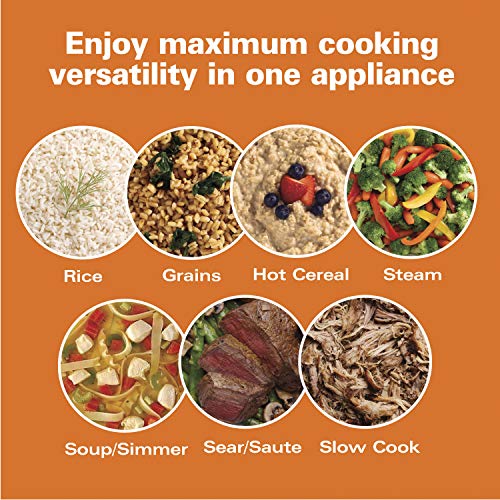 Hamilton Beach Digital Programmable Rice and Slow Cooker & Food Steamer, 20 Cups Cooked (10 Cups Uncooked), 14 Pre-Programmed Settings for Sear Saute, Hot Cereal, Soup, Nonstick Pot, Stainless Steel