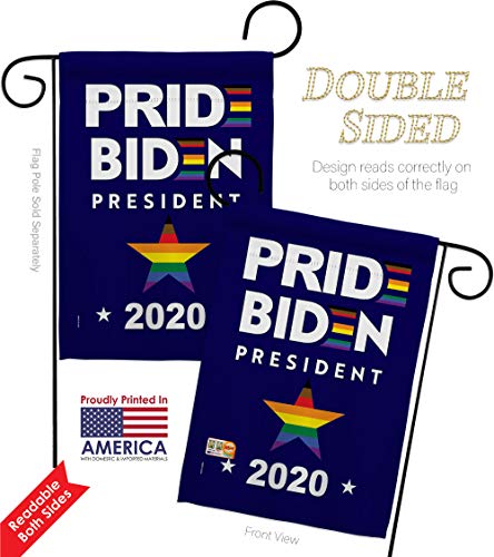 Joe Biden Flag 2020 Pride President Garden Flag 2pcs Pack Patriotic Vote Election United State American House Decoration Banner Small Yard Gift Double-Sided, 13"x 18.5", Thick Fabric