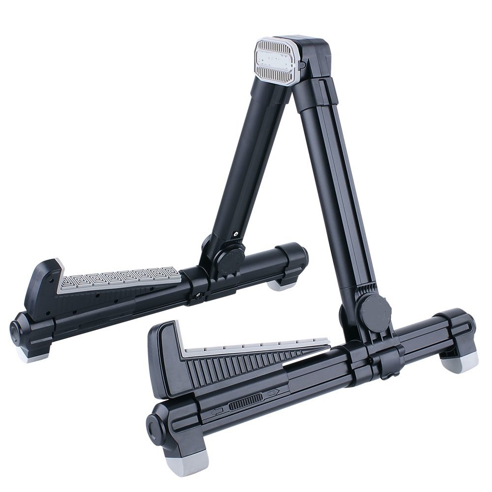 Alumium Ally A Frame Universal Folding Acoustic Guitar Stand, Suitable for Electric Guitars, Bass Guitars (Gold)