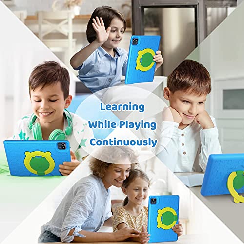 HiGrace Kids Tablet 10 inch, Android 12 Quad core Tablet for Kids (Ages 3-12), 5000mAh, 32GB ROM, Dual Camera, WiFi, Parental Control, Kid-Proof Case-Blue