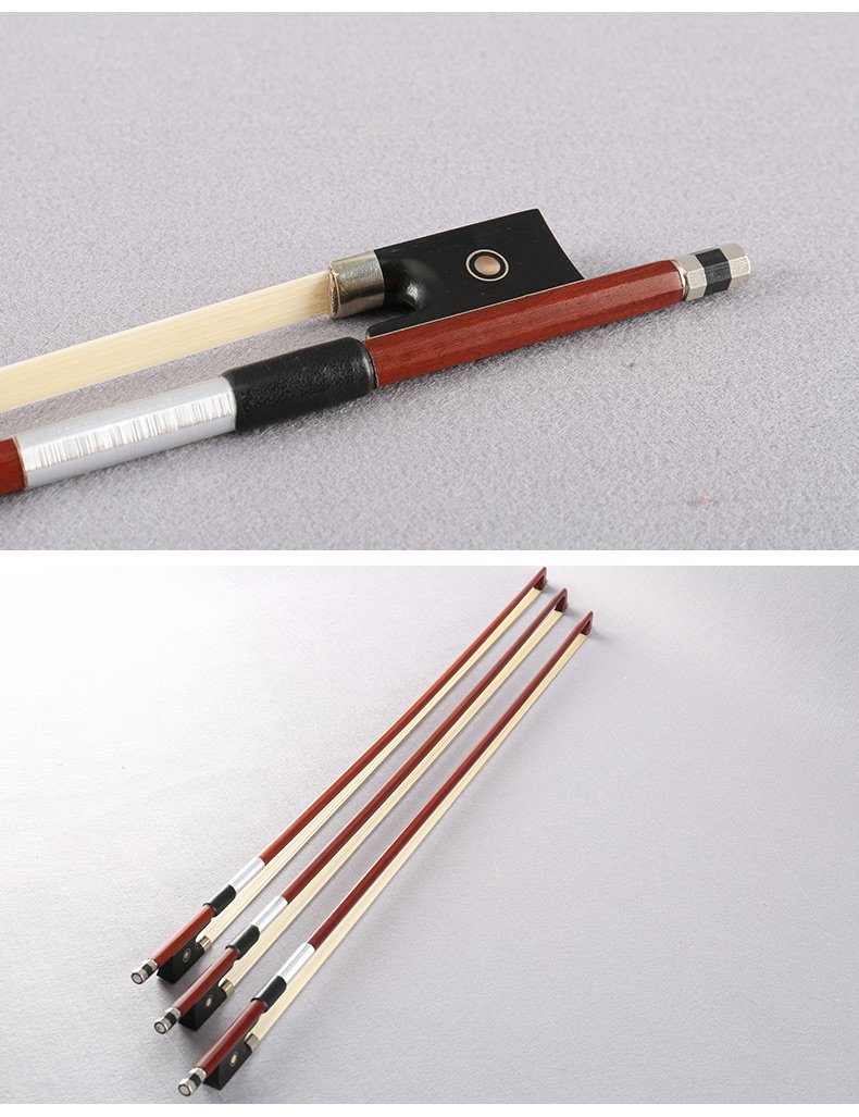 AMZZ Professional Full Size 4/4 Violin Bow Well Balanced Round Brazil Wood Stick Horsehair (4 4 Violin Bow)
