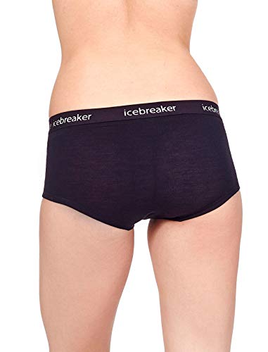 Icebreaker Merino Sprite Hot Pants Underwear for Women, Merino Wool Base Layer - Lightweight, Soft Women’s Panties for Cold Weather Activities - Thermal Underwear, Black, Small