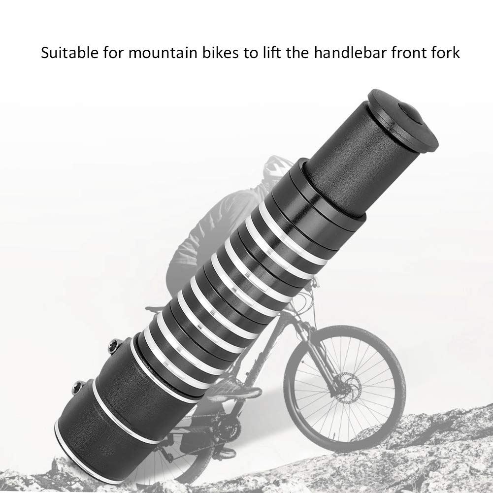 AUHX Bike Handlebar Extender, Bicycle Stem Riser Practical for Mountain Bike for Road Bike(Black)