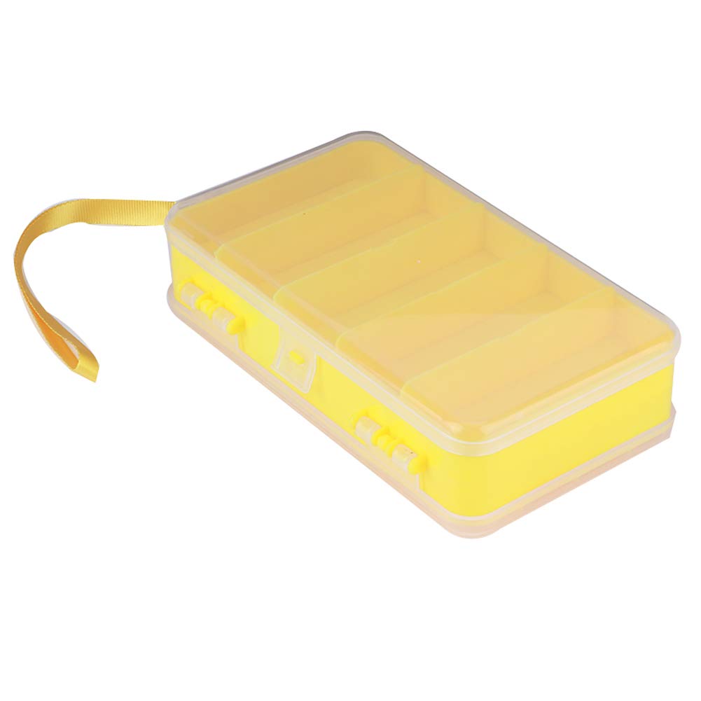 AUHX Fishing Tackle Box, Double Sided ABS Plastic Fishing Accessories Box Case for Hooks for Baits for Terminals for Beads