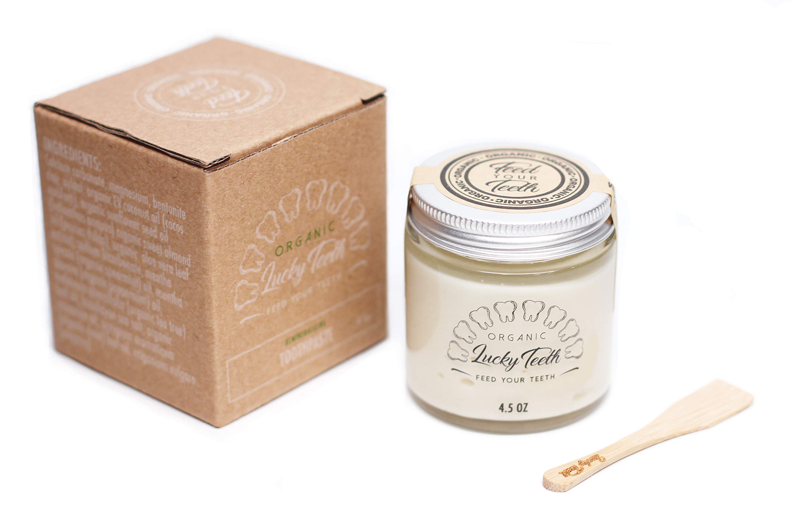 Lucky Teeth Organic Toothpaste-All Natural, Remineralizes and Fortifies Teeth and Gums. (4.5 oz 1 Pack)