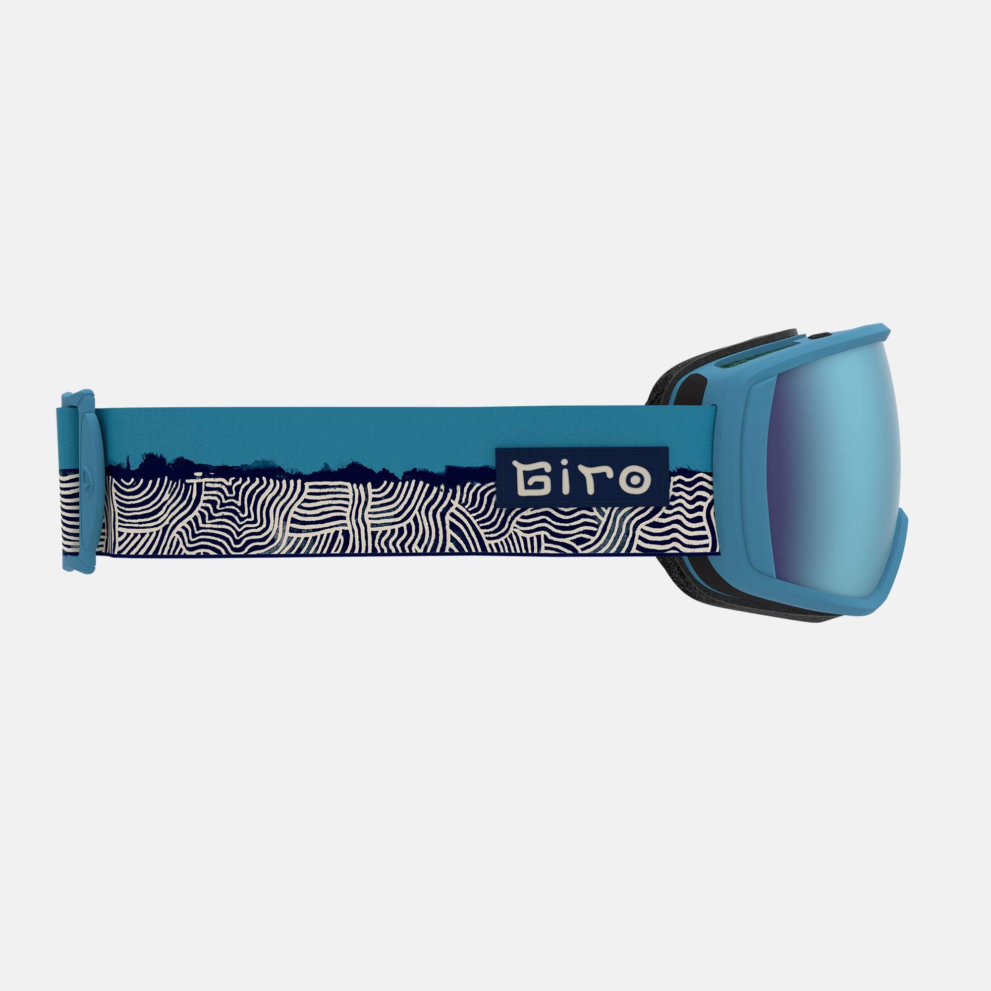 Giro Facet Ski Goggles - Snowboard Goggles for Women & Youth - Powder Blue Ridge Line Strap with Vivid Royal Lens