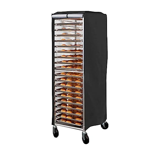 IEUDNS Bread Rack Cover Baker Rack Cover Zipper Closure 1Pcs with Storage Bag Bakery Single Rack Covers Bun Pan Rack Cover for Home 23x28x64in