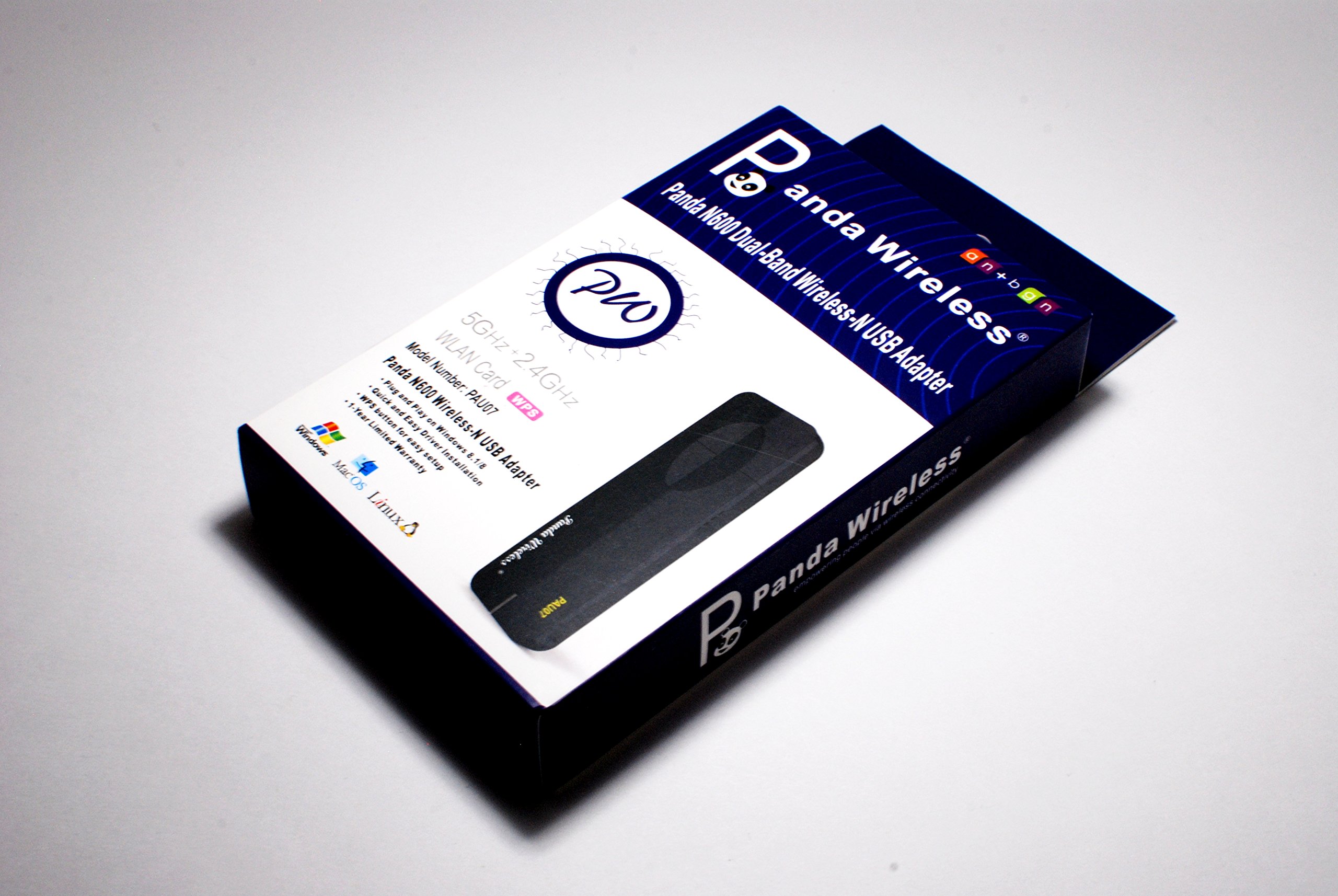 Panda Wireless® N600 Dual Band (2.4GHz & 5.0GHz) 300Mbps Wireless N USB Adapter w/WPS Button - Windows XP/Vista/7/8/10/11, Zorin, Mint, Ubuntu, openSUSE, Fedora, Centos & Kali Linux
