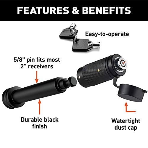 Hitch Tightener for 1.25" and 2" Hitches Hitch Tightener Anti-Rattle Stabilizer Rust-Free Heavy Duty Lock Down Easy Installation Quiet(with 5/8-Inch Pin Diameter Trailer Hitch Lock)