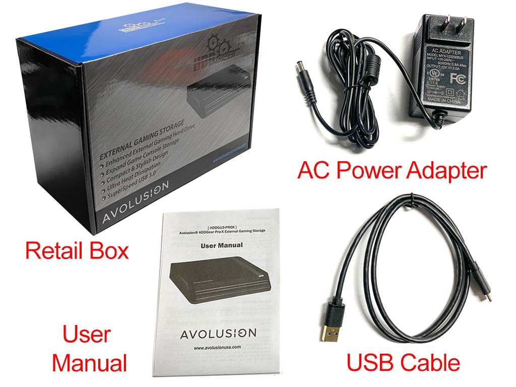 Avolusion HDDGear Pro X 3TB USB 3.0 External Gaming Hard Drive (Pre-formatted for PS4 Pro, Slim, Original)
