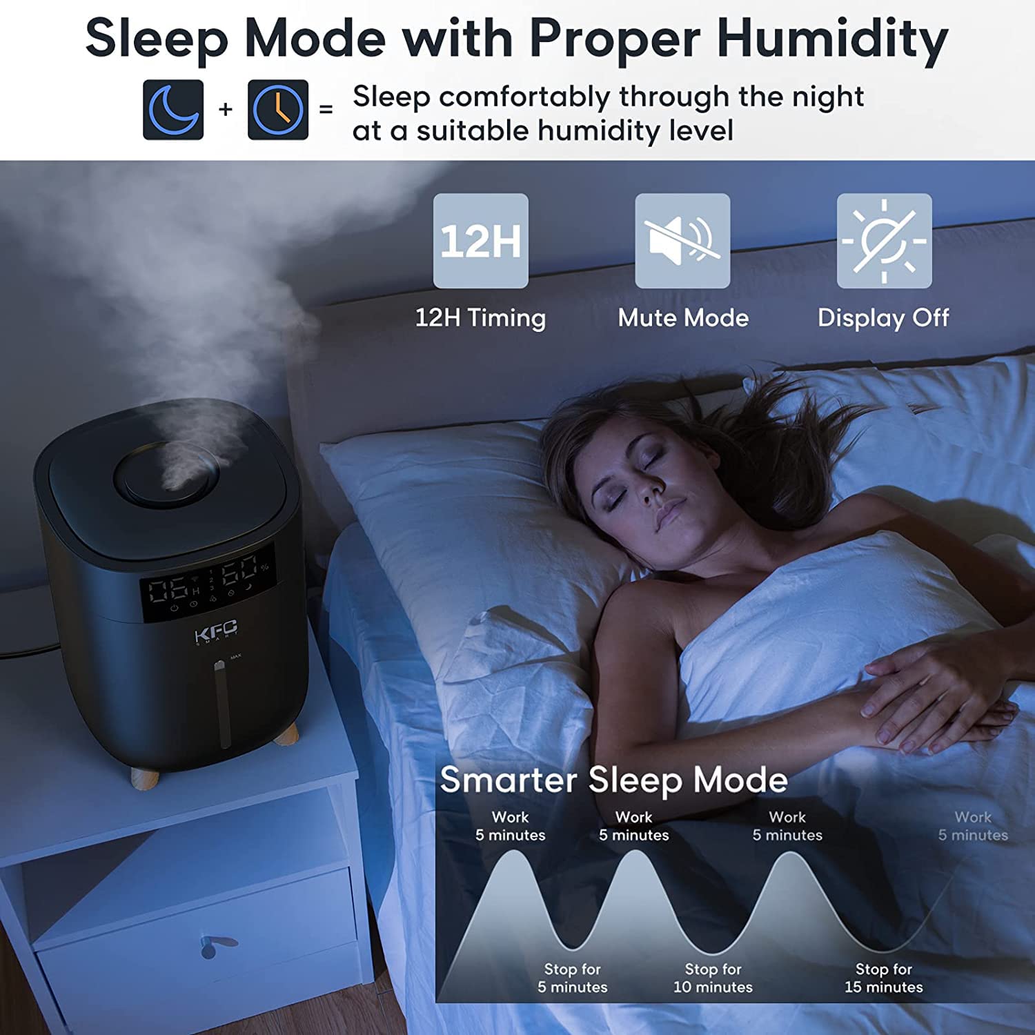 Humidifiers for Bedroom Large Room - Smart 8L Top Fill Cool Mist Humidifiers for Home, Nursery, Baby, Plant with Essential Oil Diffuser, Ultrasonic Air Humidifier with Adjustable 360° Rotation Nozzle