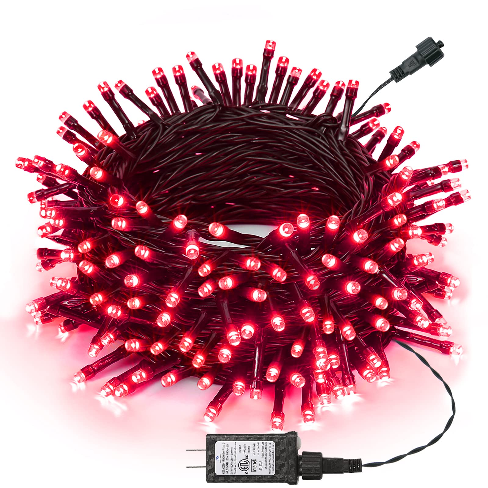 Joomer Christmas Lights 100FT 300 LED String Lights with 8 Modes Timer Connectable Waterproof Plug-In Fairy Lights for Home, Garden, Party, Holiday, Tree, Christmas Decorations (Red)