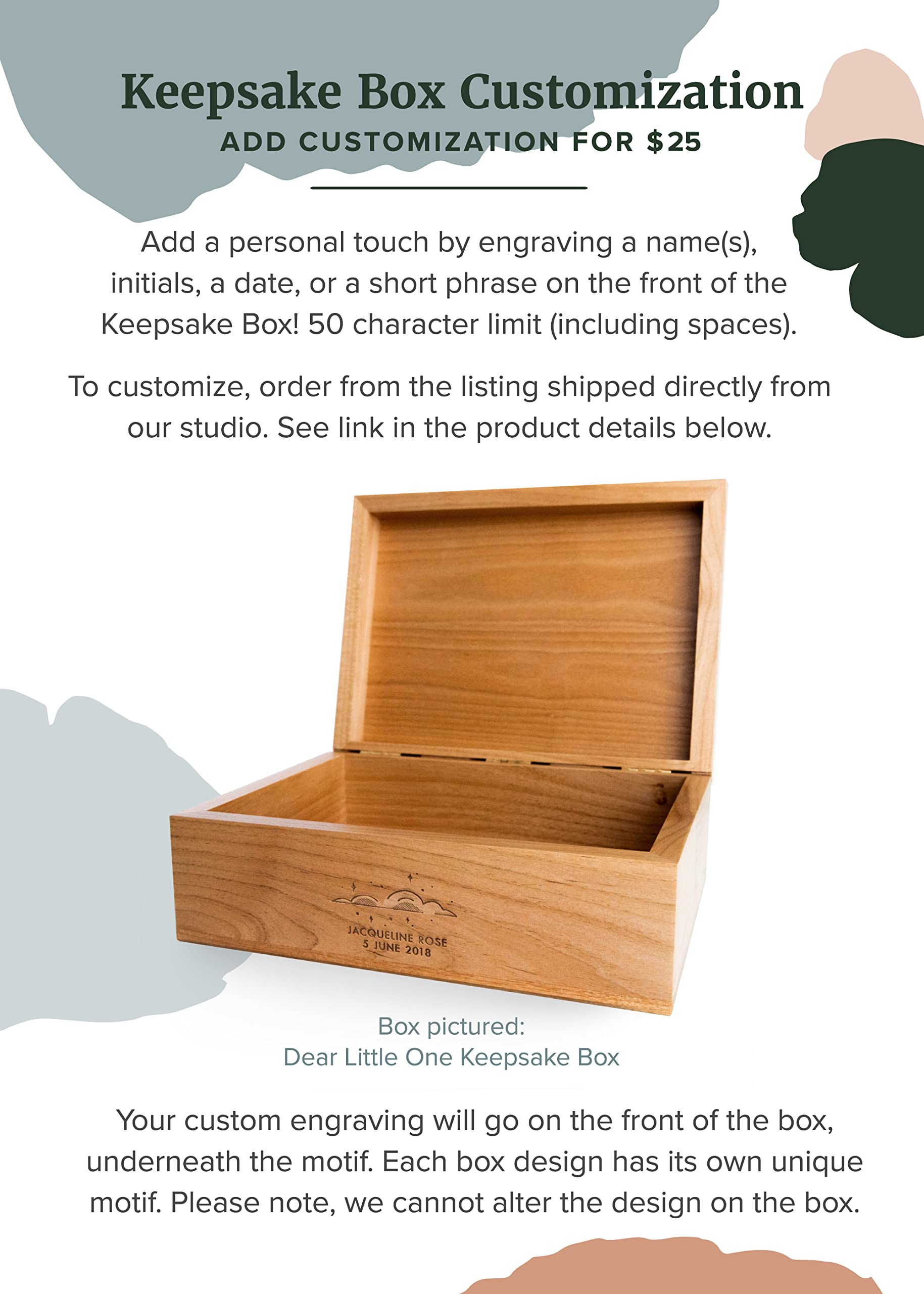 Garden Of Flowers Alfred Lord Tennyson Quote Wood Keepsake Box [Personalized Custom Gifts, Anniversary, Wedding, Baby, Memory]