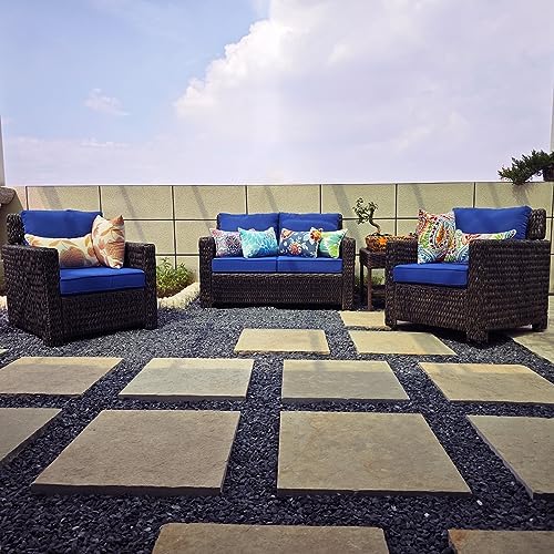 JMGBird Outdoor Seat/Back Chair Cushion Tufted Pillow, Indoor Deep Seat Chair Cushion Set 22"x22"