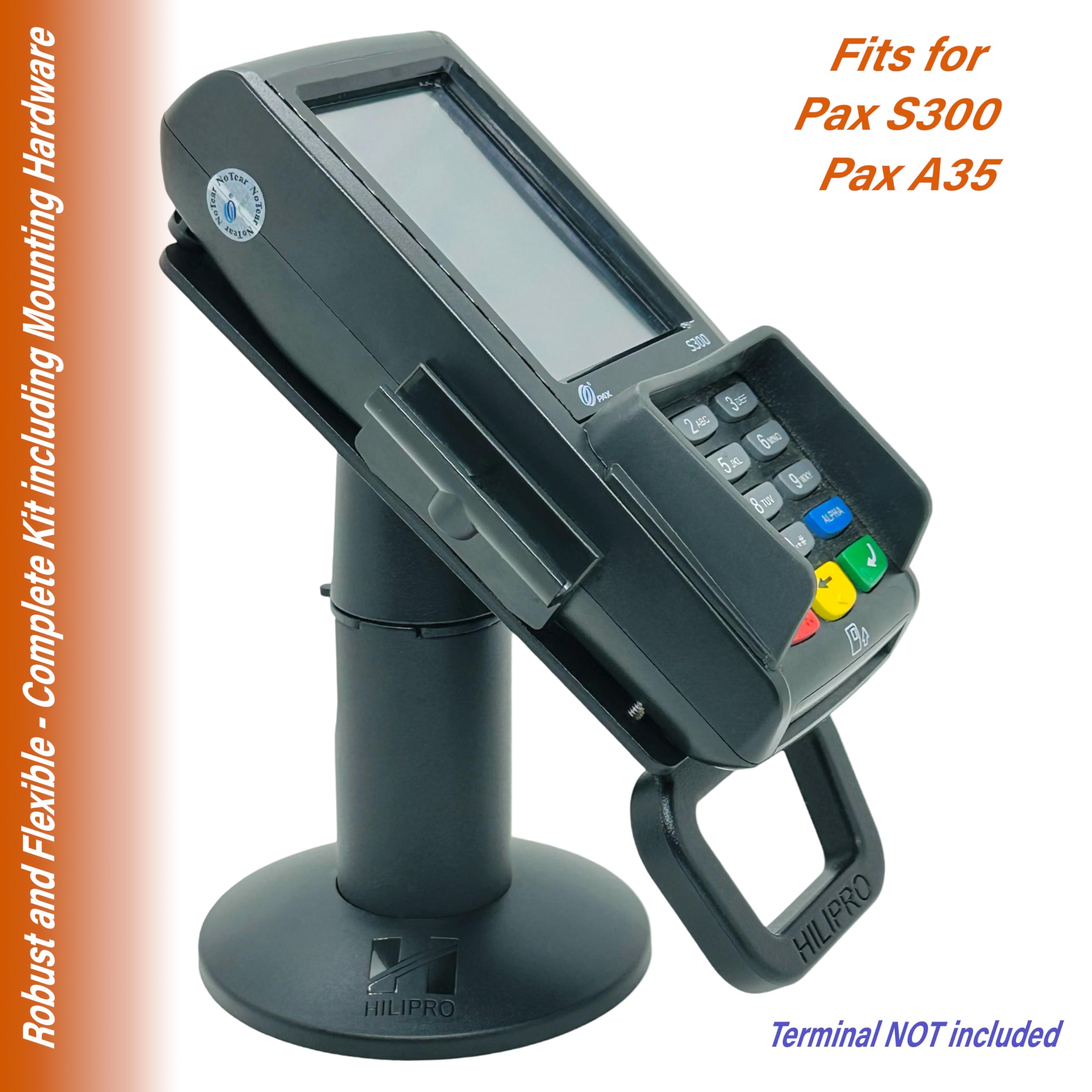 Hilipro Swivel Stand for Pax A35 Credit Card Payment Machine Terminal Pin pad - Complete POS Kit - Sturdy and Durable contactless Payment Stand