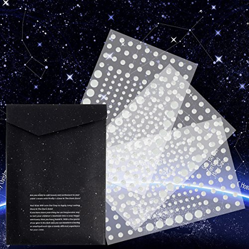 Realistic 3D Domed Glow in The Dark Stars,606 Dots for Starry Sky, Perfect for Kids Bedding Room Gift(606 Stars) (1*Green)