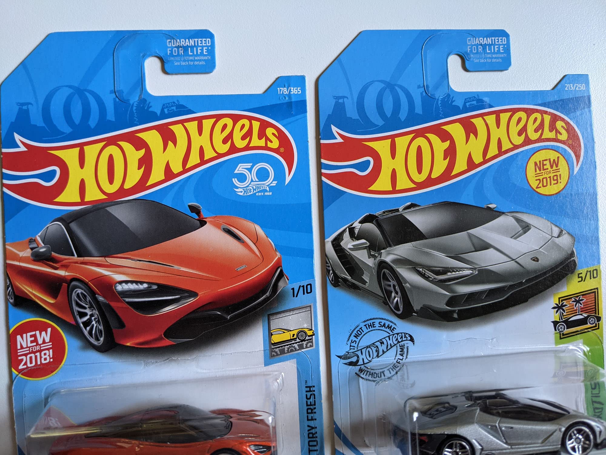 Hot Wheels HW Exotics Bundle 16 Lamborghini Centenario Roadster Silver and McLaren 720S Orange 2 Car Set