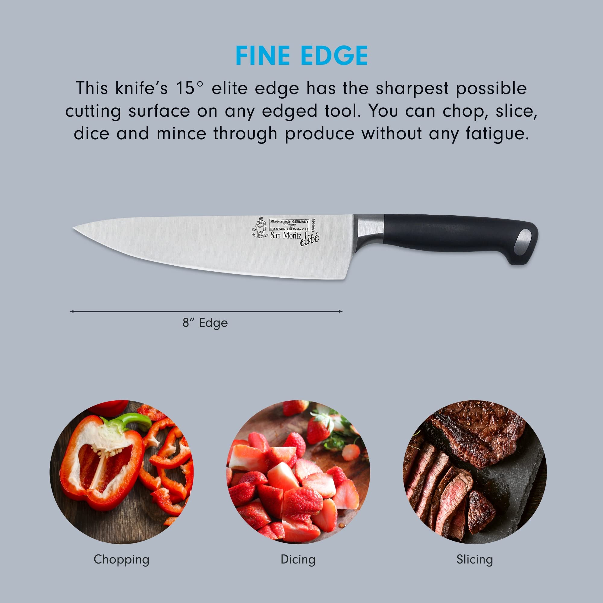 Messermeister San Moritz Elite Stealth Chef's Knife, 8-Inch