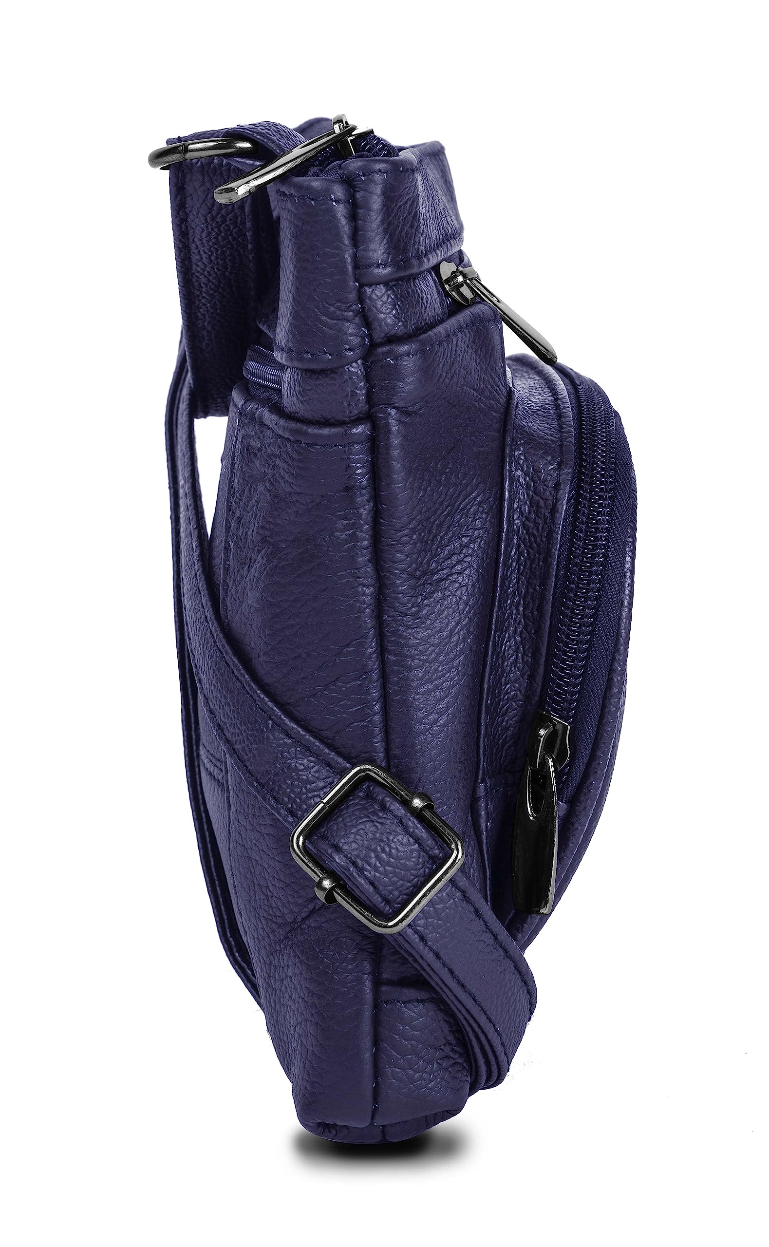 Leather Wide Crossbody Bag - Super Soft & Durable Crossbody Bags For Women & Men Trendy - Messenger Handbag with Adjustable Strap (7β L x 9β W)