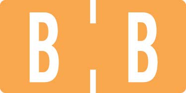 Doctor Stuff - File Folder Labels, Alphabet Letter B, TAB Products - TBAV Series Compatible Alpha Stickers, Fluorescent Orange, 1/2" x 1”, 500/Roll