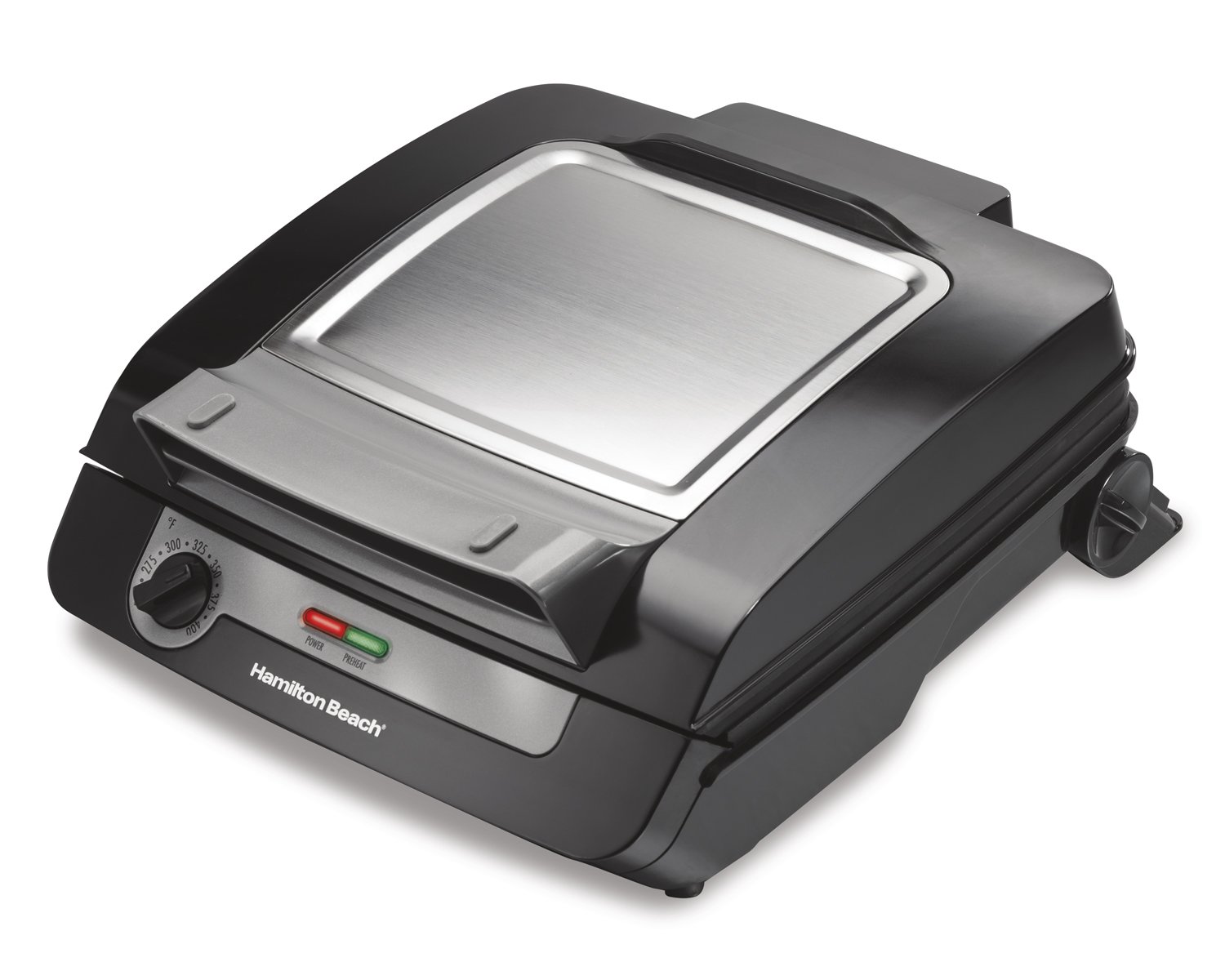 Hamilton Beach 3-in-1 Indoor Grill and Electric Griddle Combo and Bacon Cooker, Opens 180 Degrees to Double Cooking Space, Removable Nonstick Grids, (25600)
