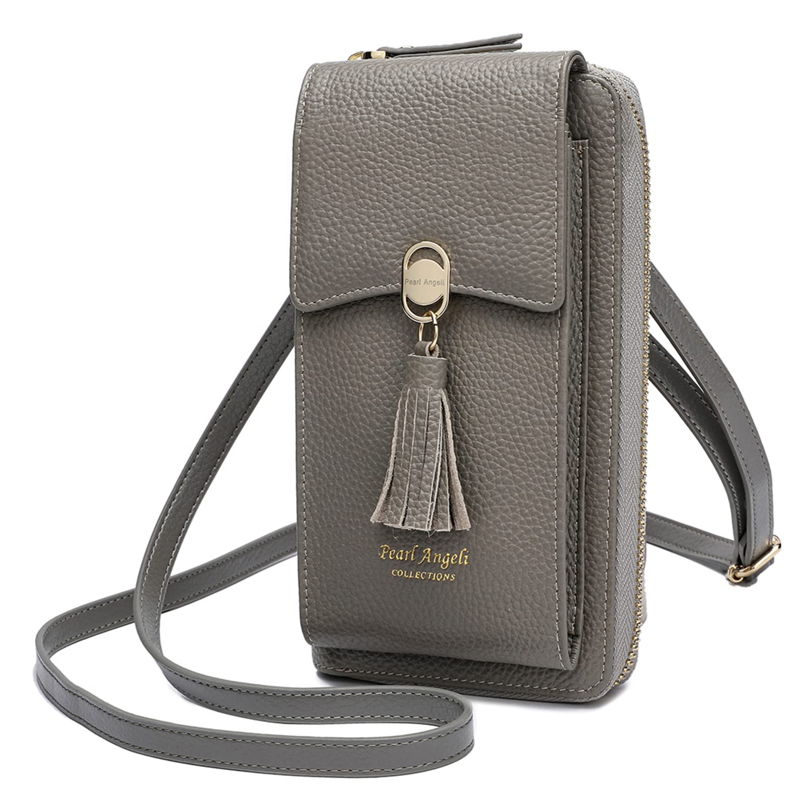 Pearl Angeli Women Phone Purse RFID Blocking Genuine Leather Small Ladies Cross-body Wallet Shoulder Bag