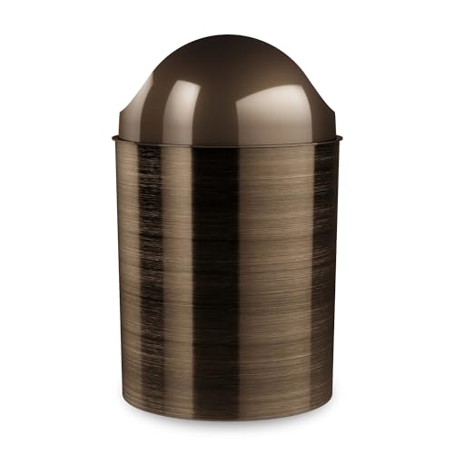 LYLSTE 2.5 Gallon Plastic Swivel Lid Bathroom Trash Can (Bronze), GBY-004