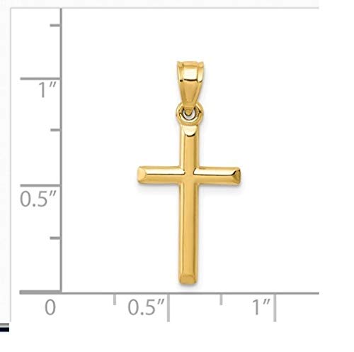 Amanda Rose Collection 14k Yellow Gold Petite Cross Pendant Necklace on an 18 in. 14K Yellow Gold Chain