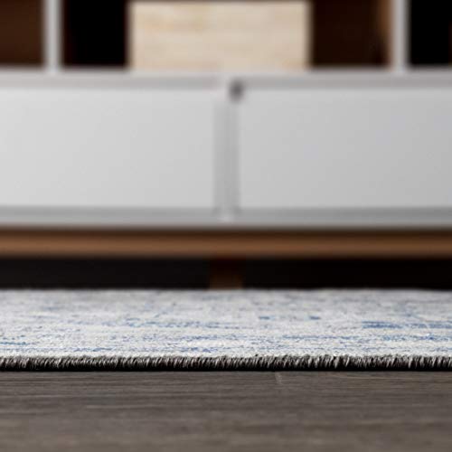 JONATHAN Y MDP106B-8 Modern Persian Vintage Medallion Traditional Indoor Area -Rug Country Easy -Cleaning Bedroom Kitchen Living Room Non Shedding, 8 X 10, Light Grey/Navy