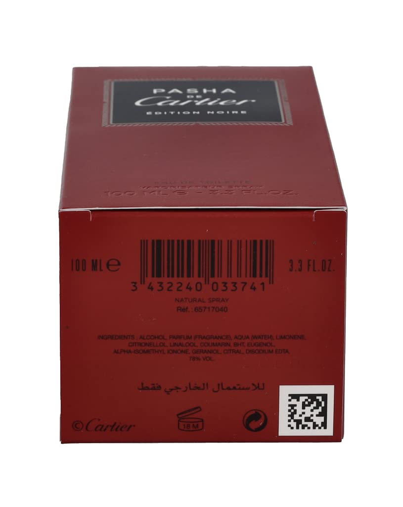 Pasha de Cartier Edition Noire for Men 3.3 oz Eau de Toilette Spray