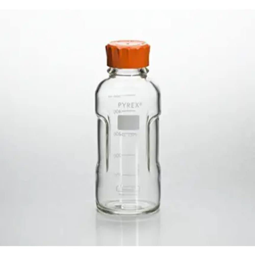 Pyrex 1399-500CN-M Slim line Media Bottle Easy Pour Corning 500ML Ca, Glass (Pack of 4)