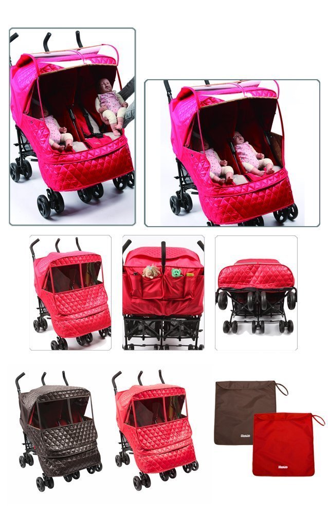 Manito Castle Alpha Twin Stroller Weather Shield (Navy)
