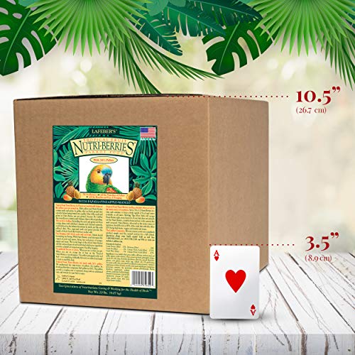 LAFEBER'S Tropical Fruit Nutri-Berries Pet Bird Food, Made with Non-GMO and Human-Grade Ingredients, for Parrots, 20 lb