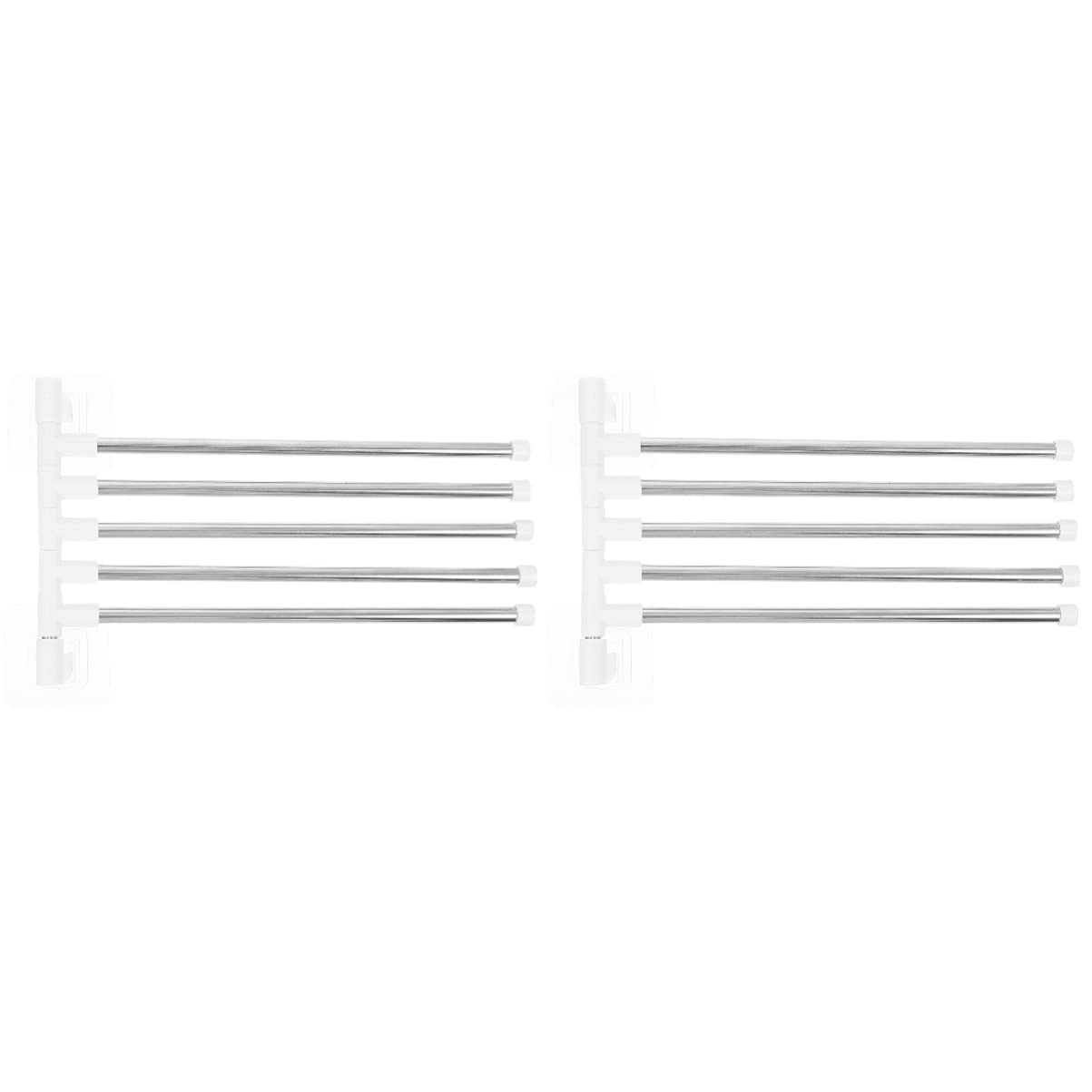 STOBAZA 2 Sets Rotating Towel Hanger Iron Towel Rack Rotatory Towel Rack Bath Towel Holder Multipurpose Towel -mounted Towel Rack Kitchen Towel Hanging Rack Nail- Towel Shelf