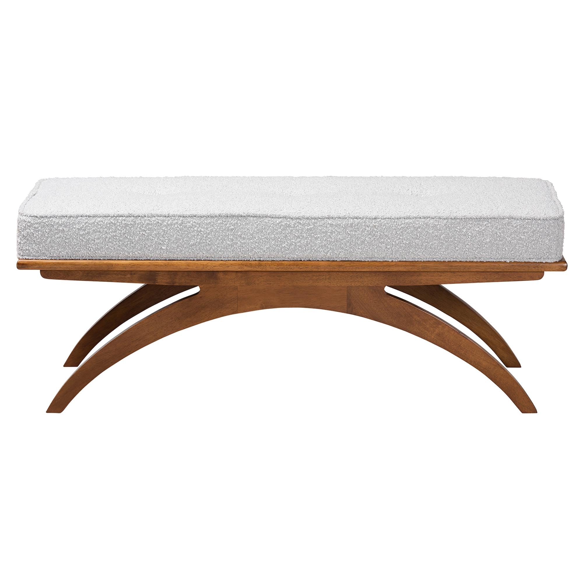 Baxton Studio Orella Bench & Banquette, One Size, Light Grey/Walnut Brown
