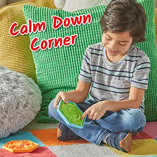 hand2mind Mindful Maze Garden Pack, Finger Labyrinth for Kids, Mindfulness for Kids, Sensory Play Therapy Toys, Calm Down Corner Supplies, Social Emotional Learning Activities (Set of 2)