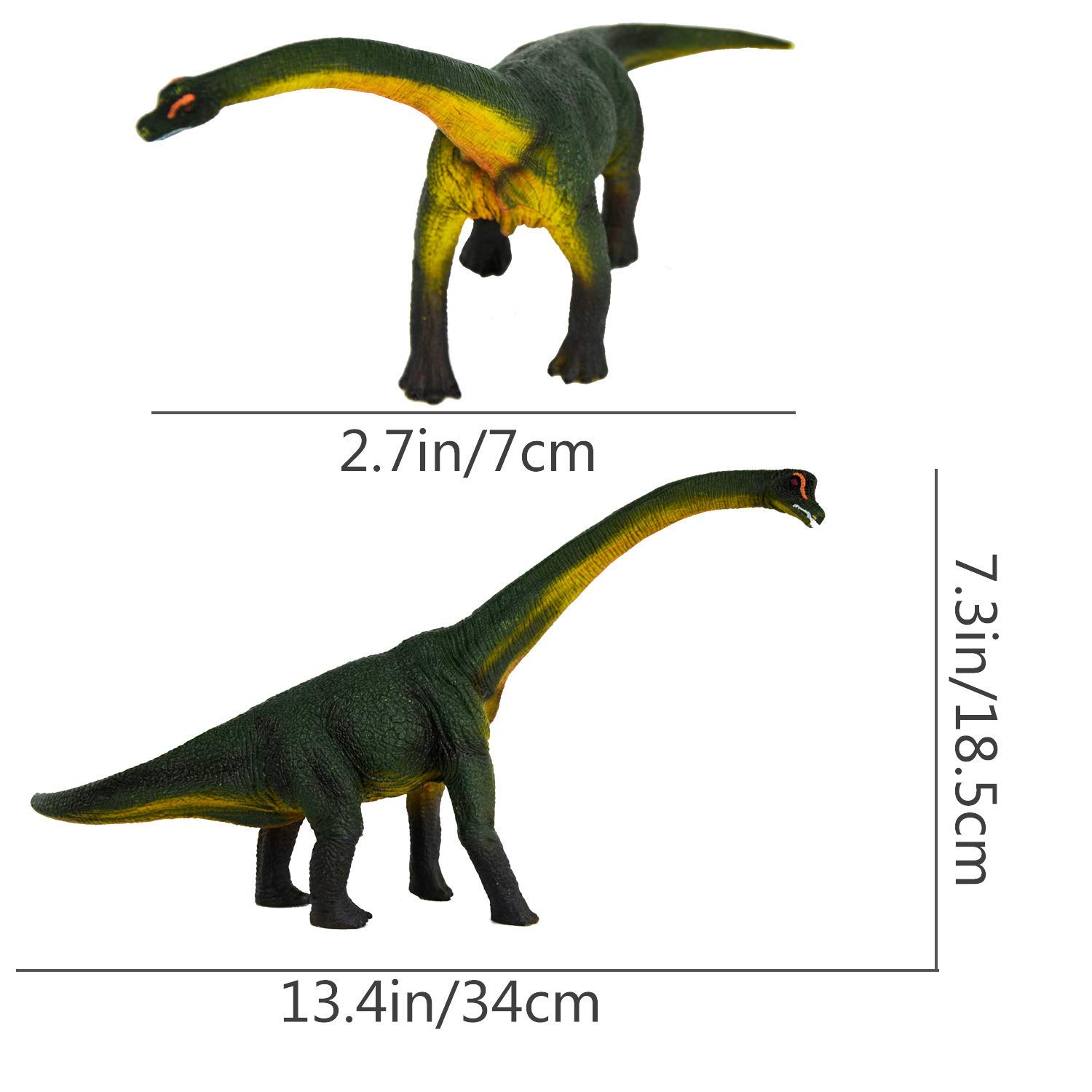Gemini&Genius Dinosaur Toys Brachiosaurus a Long Neck Dinosaurs Action Figure Birthday Gift and Collection Dino World Model Toys for Kids(Dark Green)