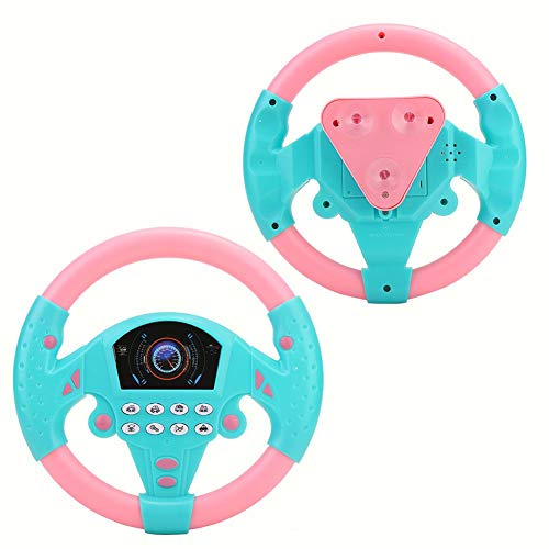 Garosa Simulated Driving Controller 21 x 3.5 x 21cm Co-Driver Simulated Steering Wheel Educational Music Toy for Children Kids 4 5 6 Years Old ( Blue)
