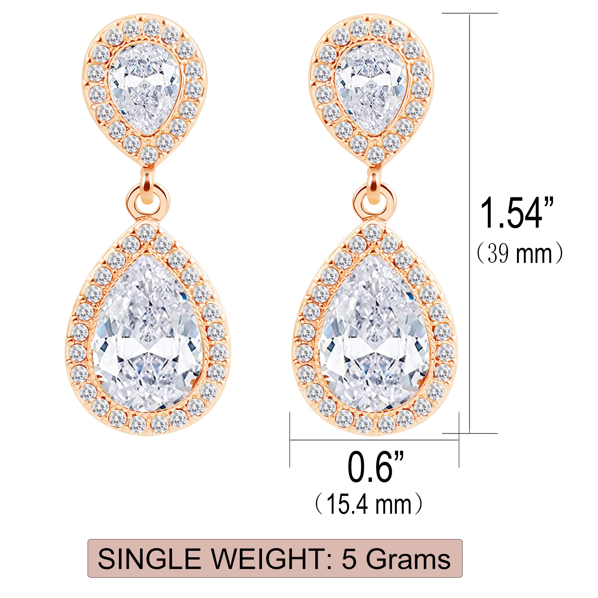 I Can't Say"I Do" Without You | 1 4 6 8 Sets Bridesmaid Jewelry Sets for Women Gold/Rose Gold/Silver Plated Teardrop Dangle Earring for Wedding Gifts