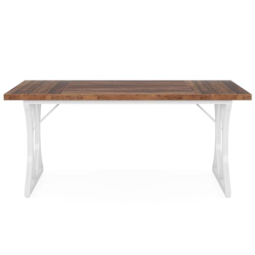LITTLE TREE 63 β Dx31βW x 30β H Executive Desk, Farmhouse Large Computer Home Office Desk, Small Conference Room Table for 4-6 Person
