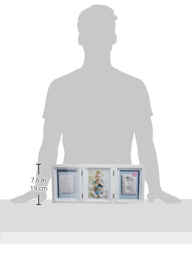 Pearhead Babyprints Baby Handprint and Footprint Deluxe Desk Photo Frame & Impression Kit, Tabletop Nursery Keepsake For Baby Girl Or Baby Boy, White