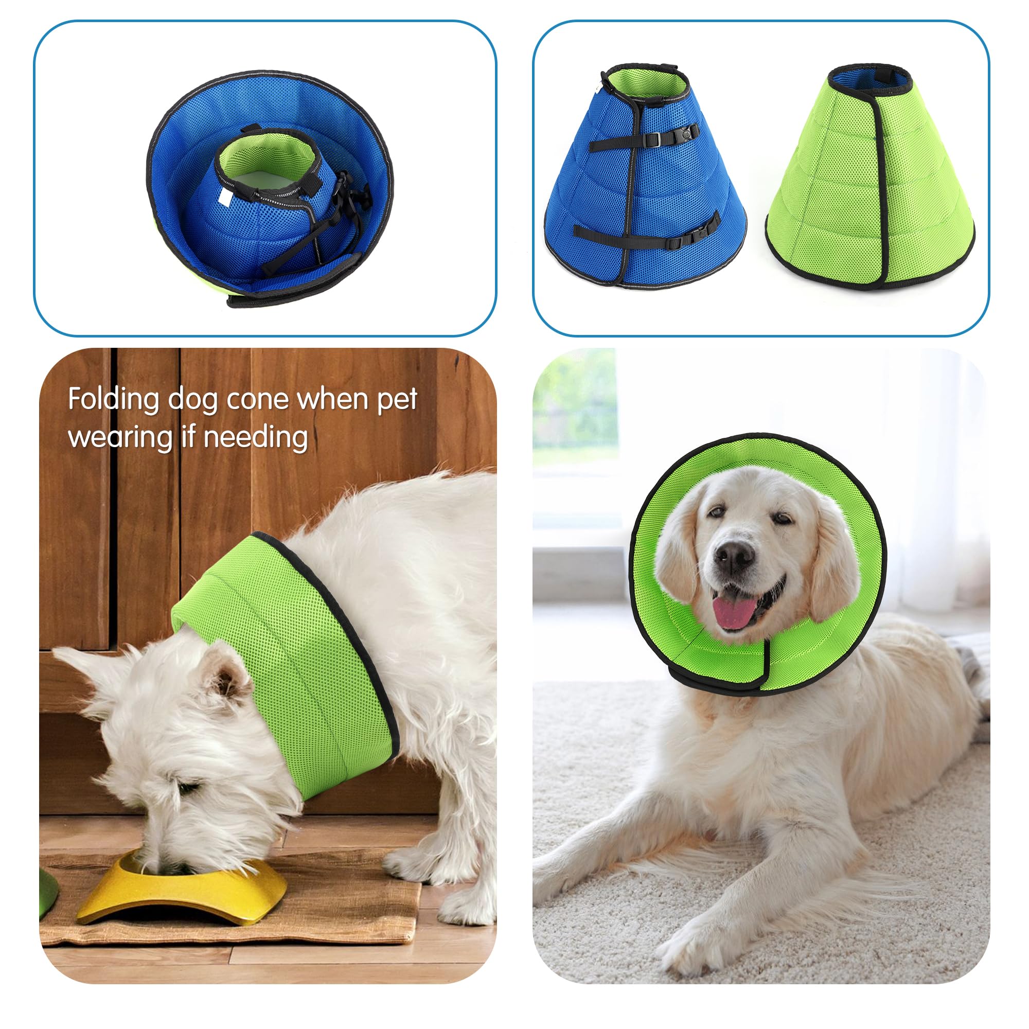 Dog Cone for Dogs After Surgery, Pet Recovery Soft Cone Callar, Pet Recovery Cone Collar Adjustable to Stop Licking Scratching Wound (XL)